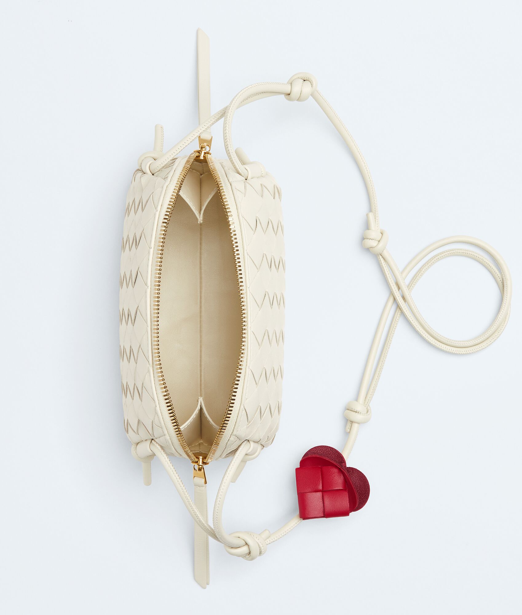 Women's Concert Pouch in Sea salt / Dark red | Bottega Veneta TH