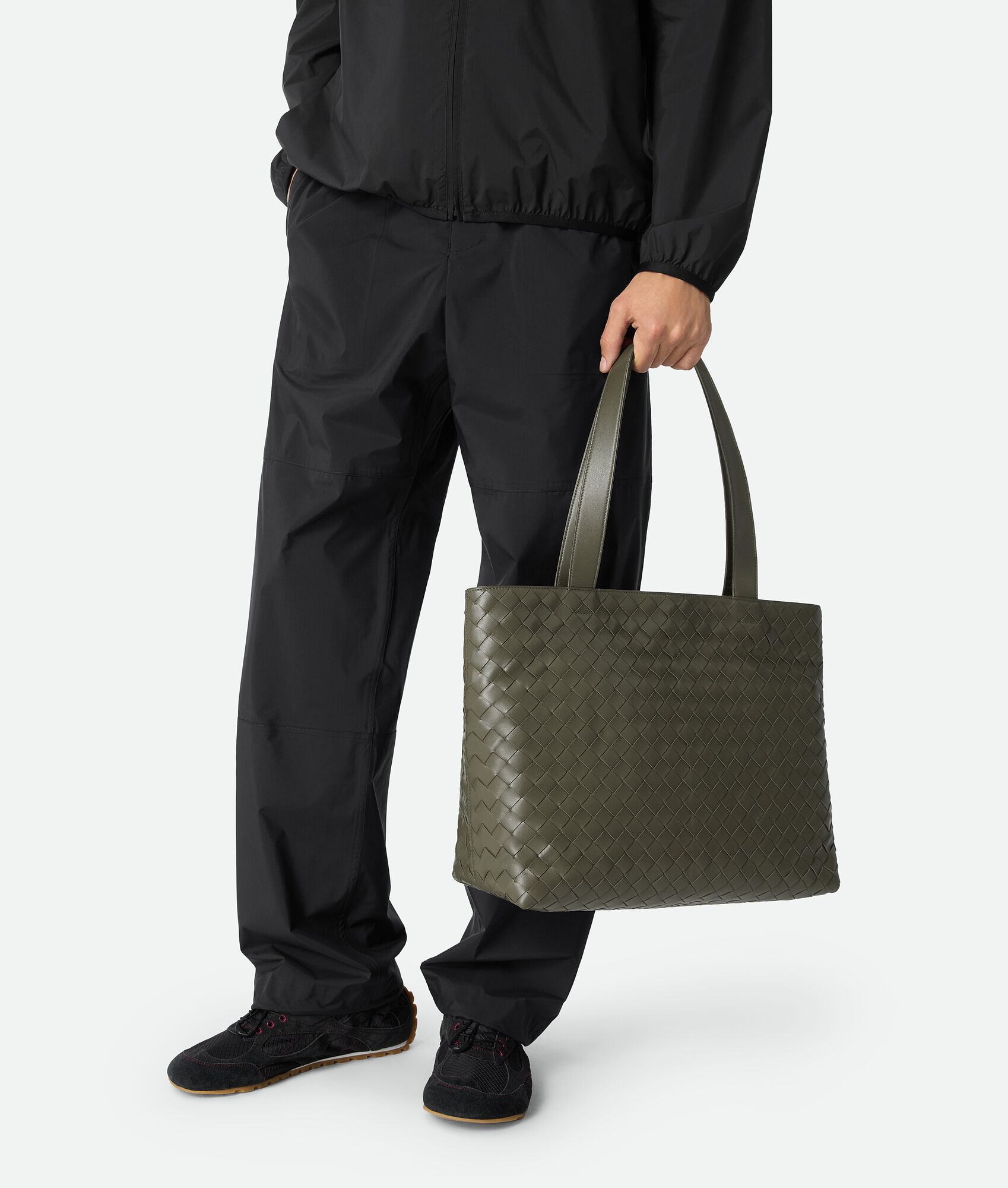 Men's Small Intrecciato Zipped Tote in Crocodile | Bottega Veneta US