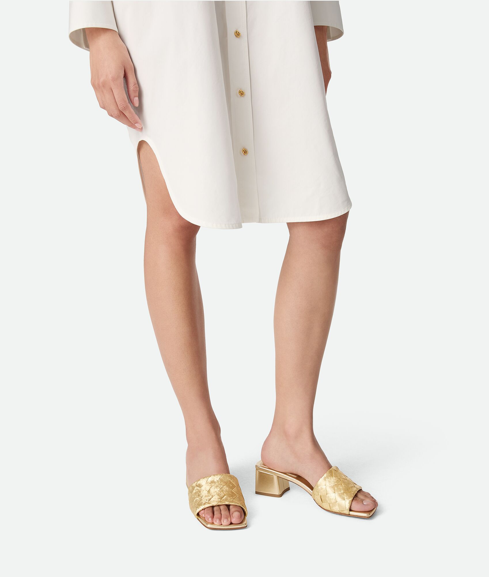 Women's Parco Mule in Gold | Bottega Veneta MY