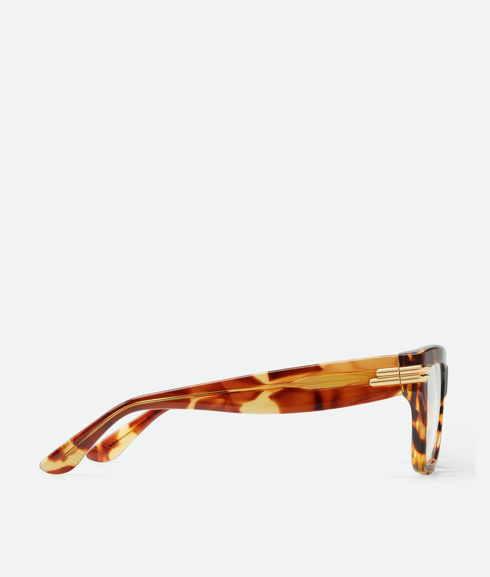 Mitre Square Eyeglasses in Havana/transparent | Bottega Veneta US