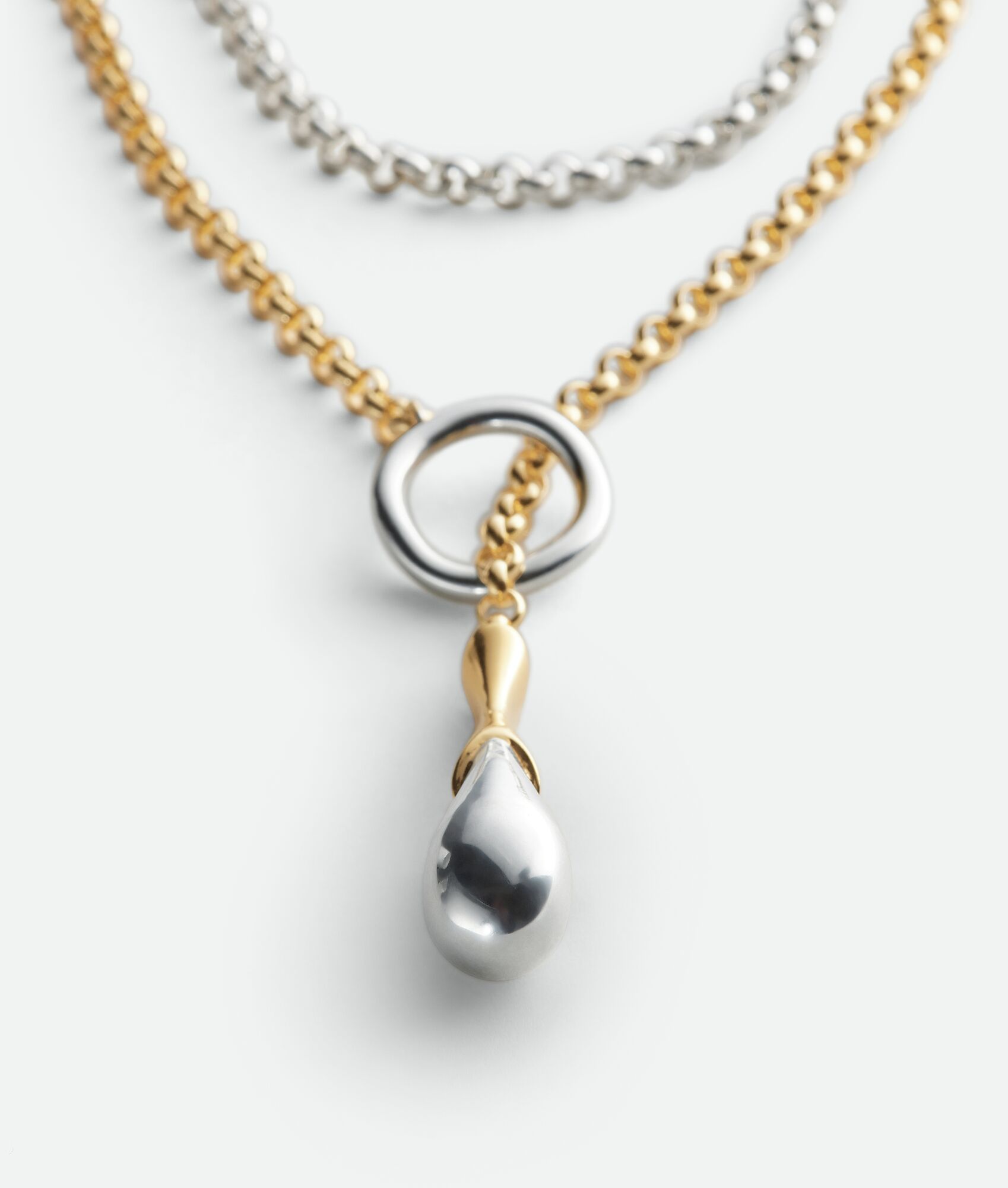 Women's Drop Chain Necklace in Silver/yellow gold | Bottega Veneta US