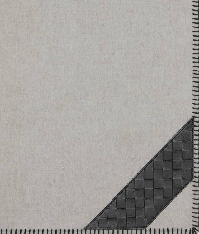 Bottega Veneta® Intrecciato Patch Blanket in Greige/black. Shop online now.