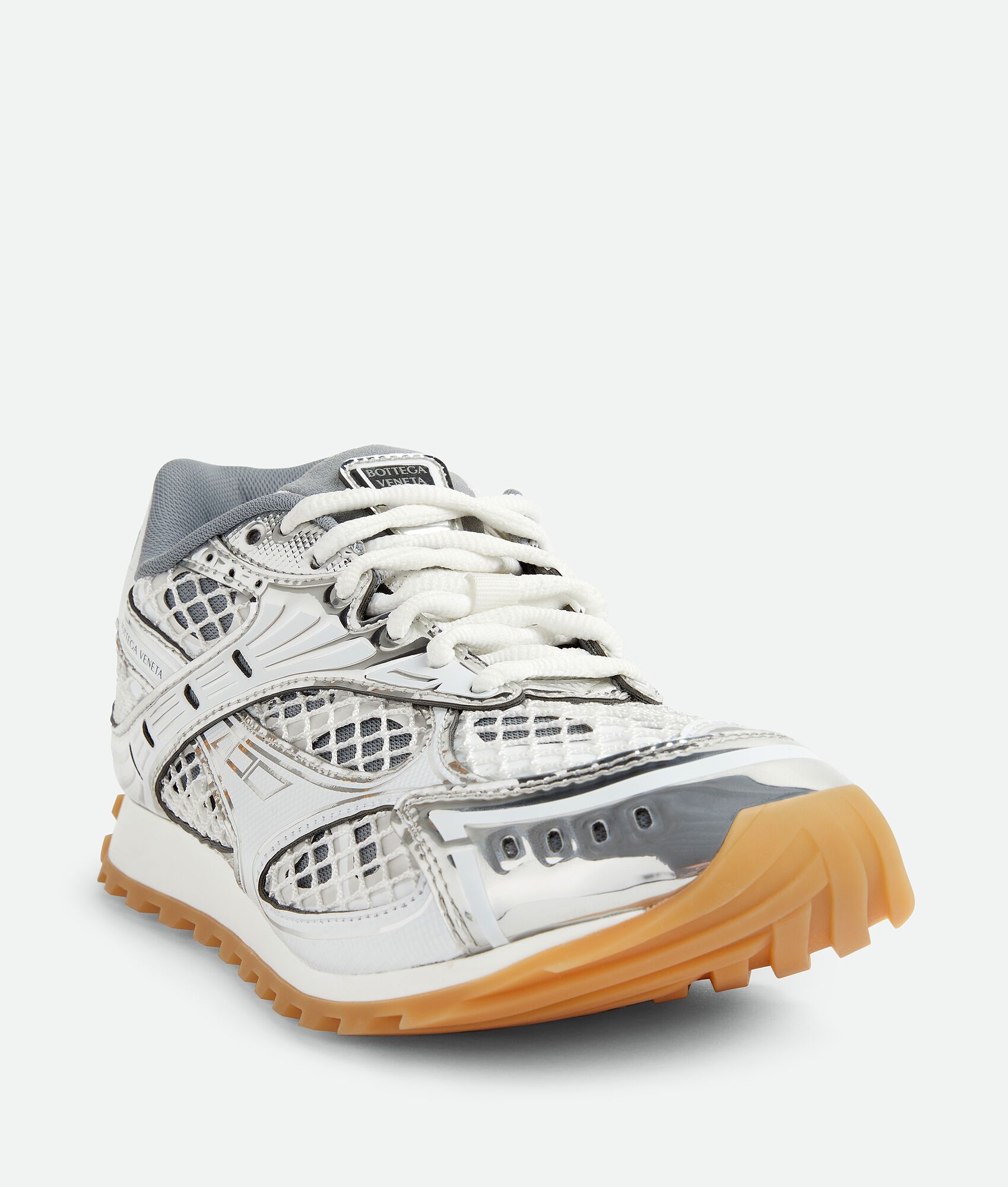 Women's Orbit Sneaker in Silver / White / Optic white rubber | Bottega ...