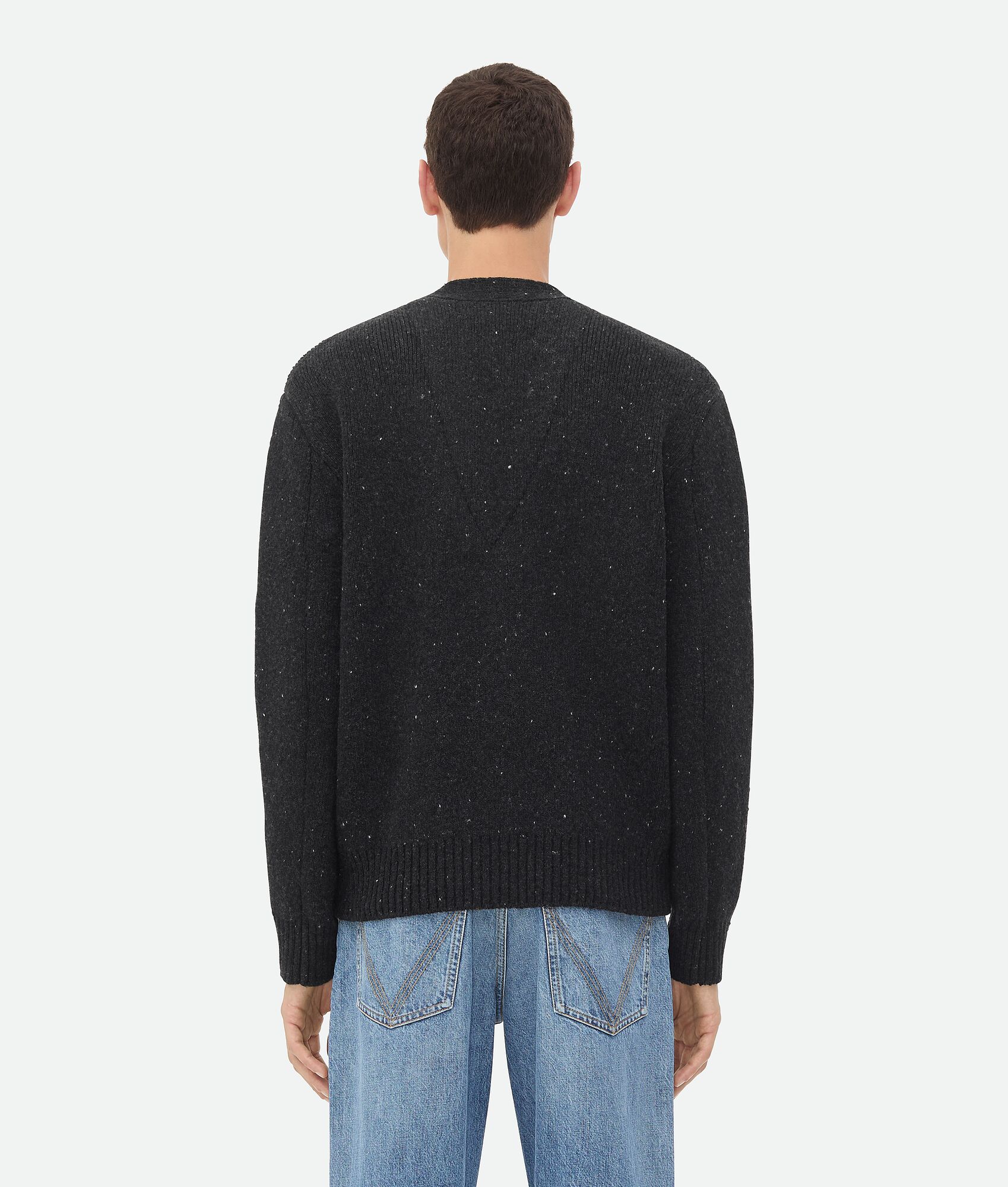 Wool Tailored Cardigan in DARK GREY MELANGE | Bottega Veneta® US