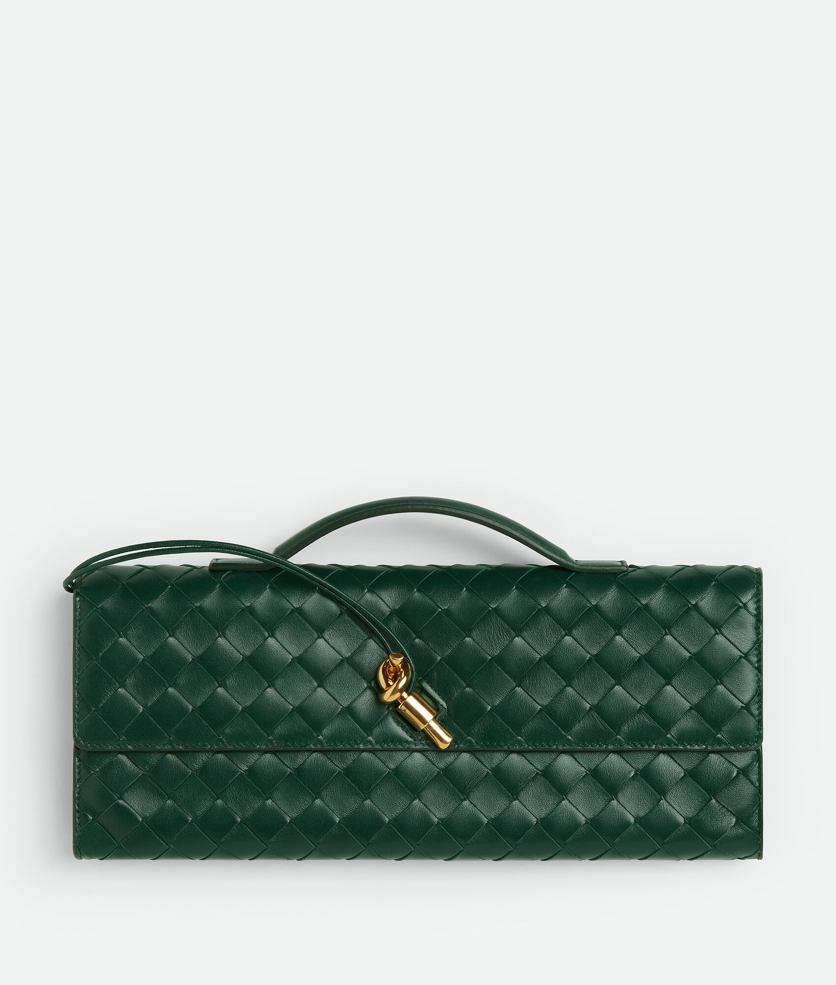 Bottega Veneta® Women's Andiamo Clutch in Emerald green. Shop online now.