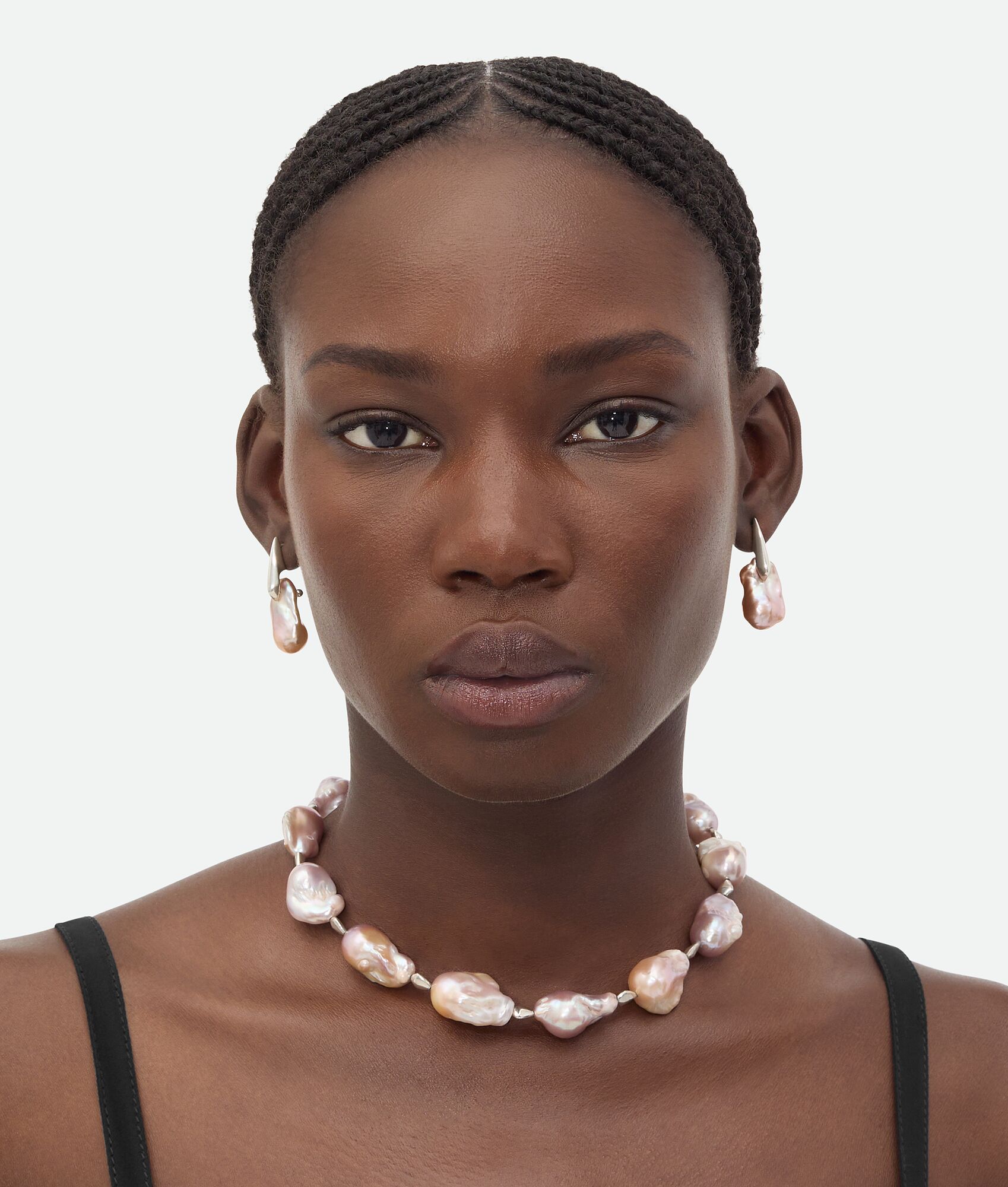 Bottega Veneta® Women's Large Pearl Earrings in Natural pink. Shop ...