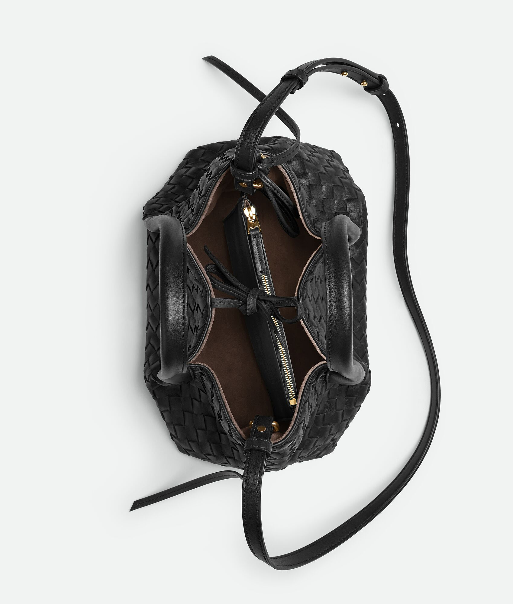 Small Pinacoteca in BLACK/FONDANT | Bottega Veneta® US