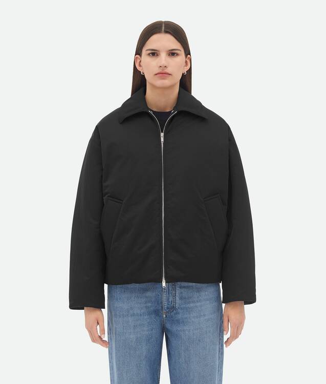 Women's Tech Nylon Puffer Jacket in Black | Bottega Veneta US