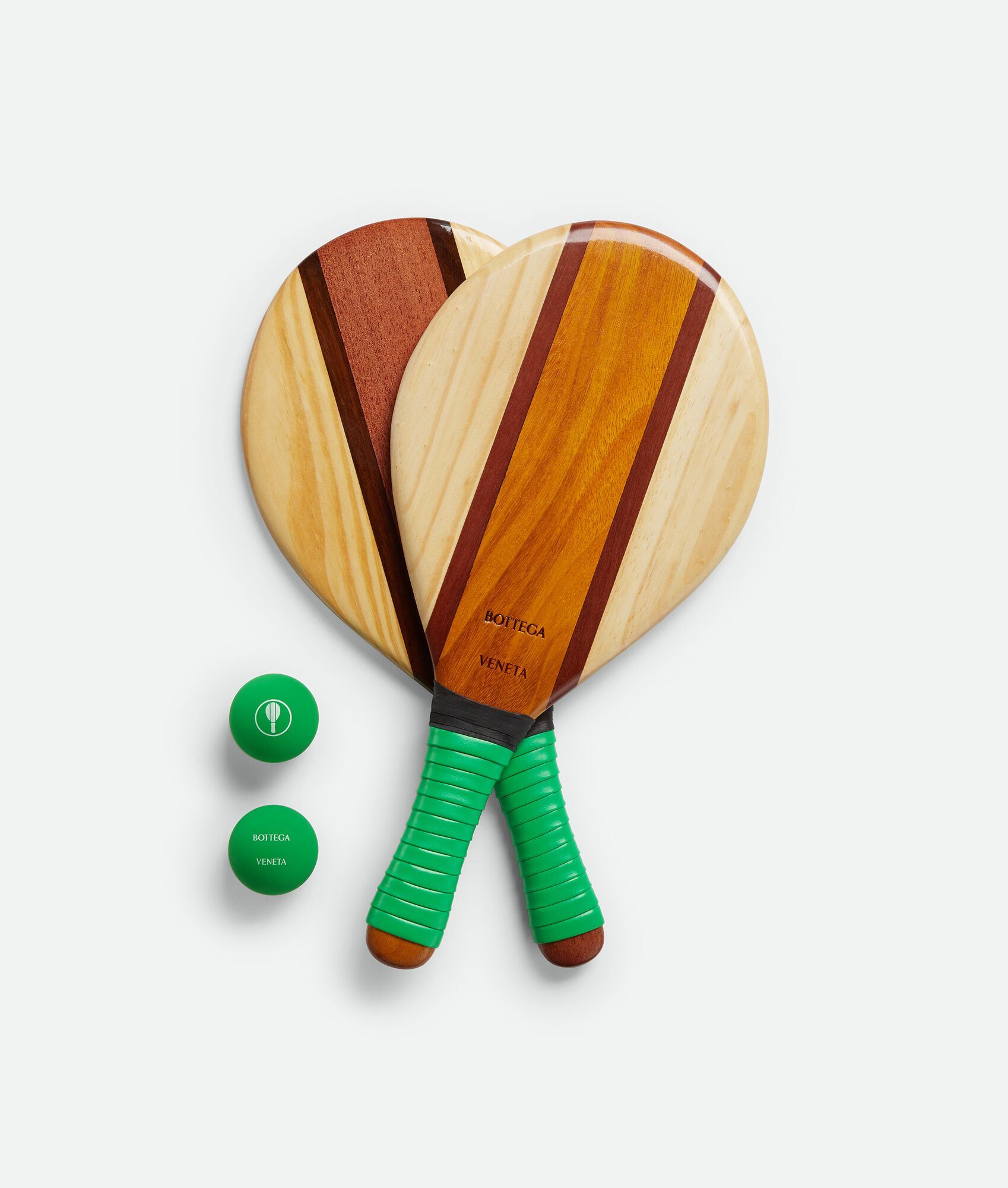 Frescobol Carioca™ Beach Bats in Glossy wood/parakeet | Bottega Veneta US
