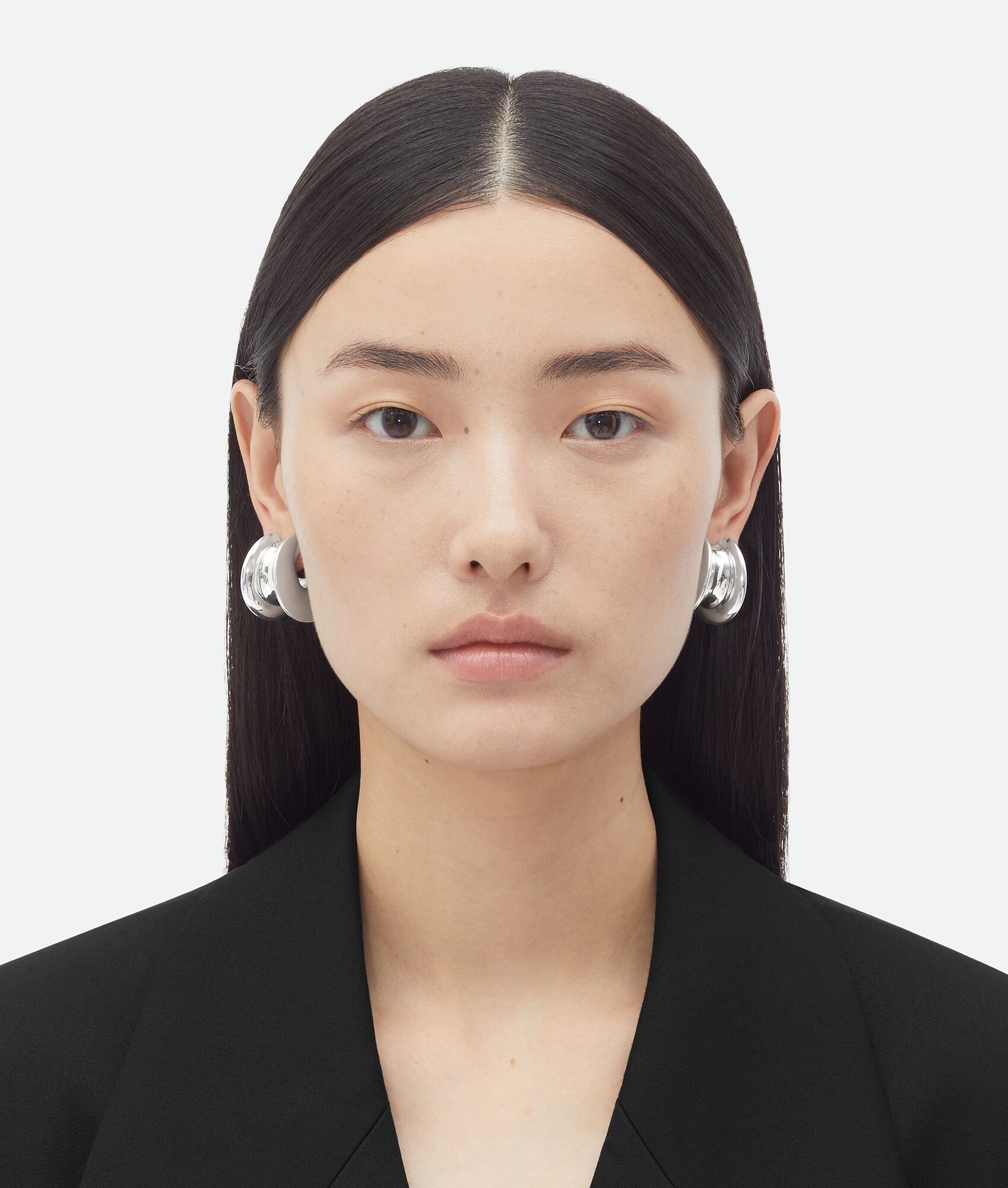 Bottega Veneta® Women's Large H Beam Earrings in Silver. Shop online now.