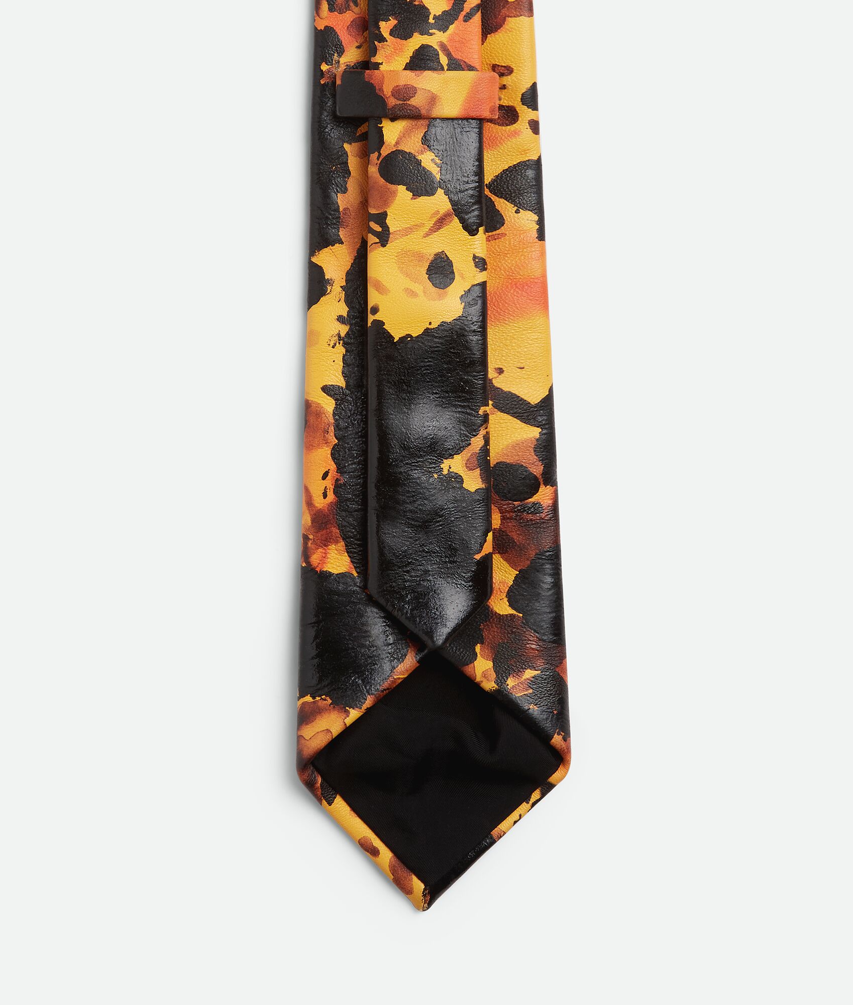 Bottega Veneta® Men's Turtle Shell Printed Leather Tie in Mango/fondant ...