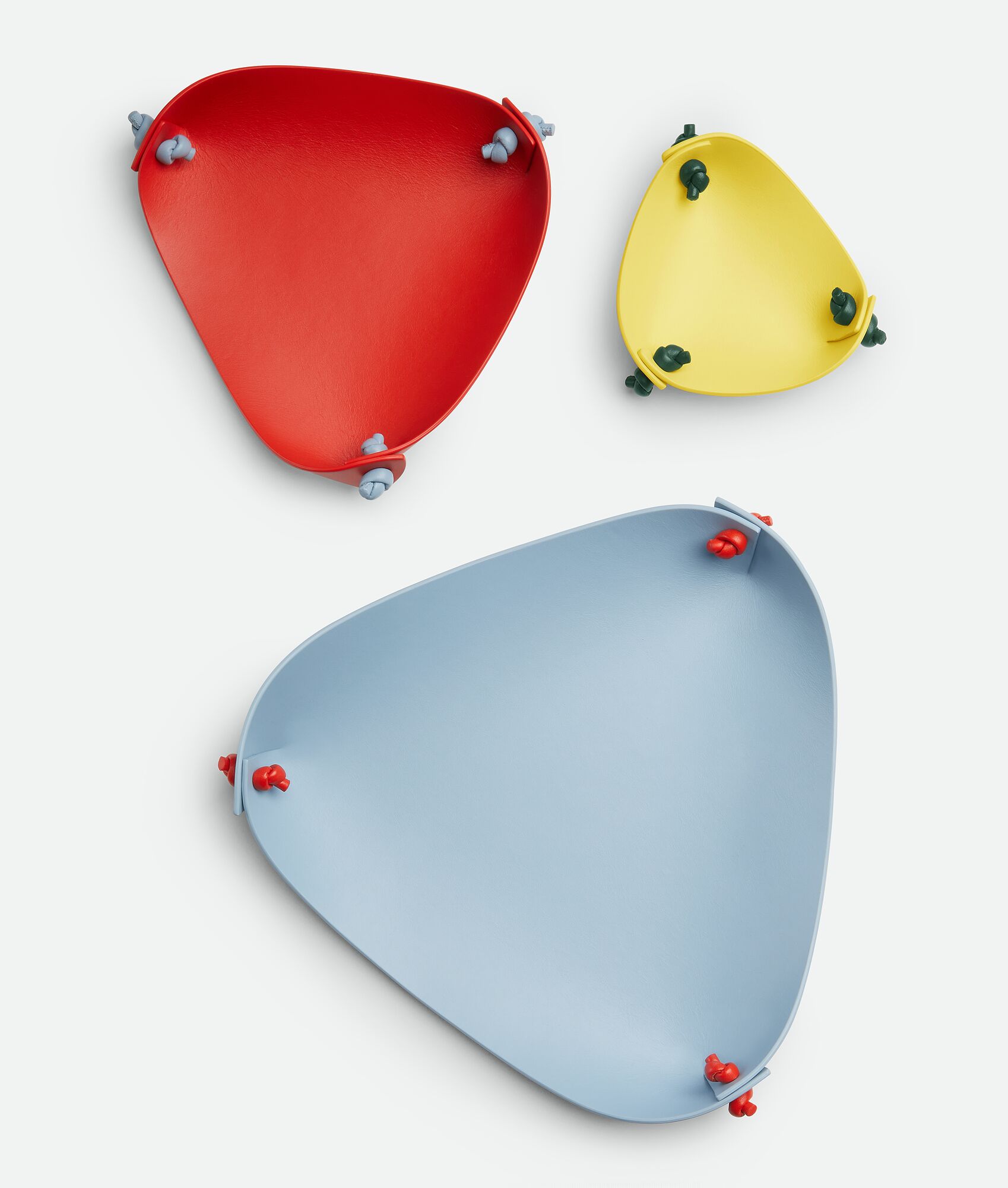 Bottega Veneta® Large Leather Tray in Ice/tulip. Shop online now.