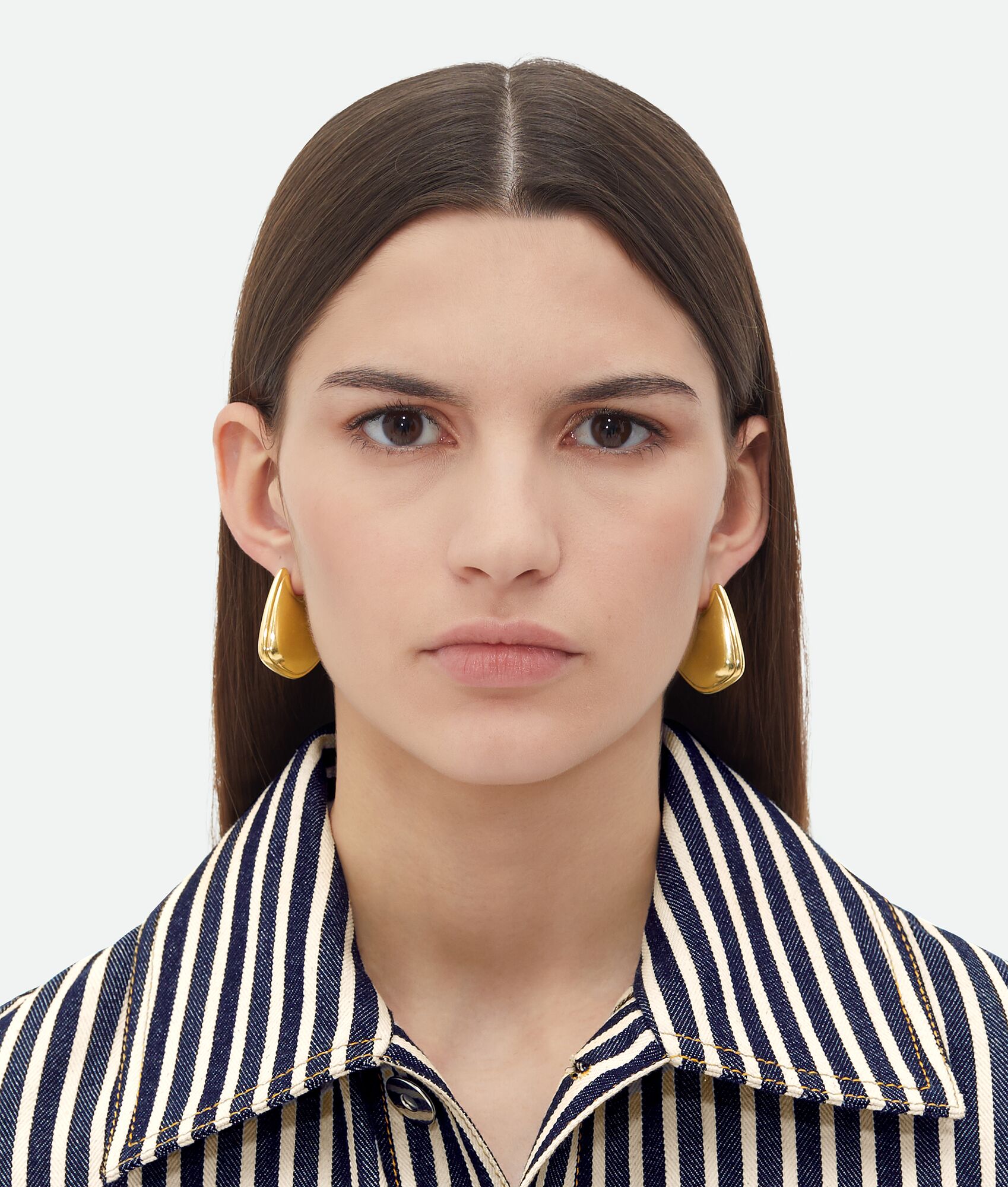 Women's Small Fin Earrings in Silver/yellow gold | Bottega Veneta US