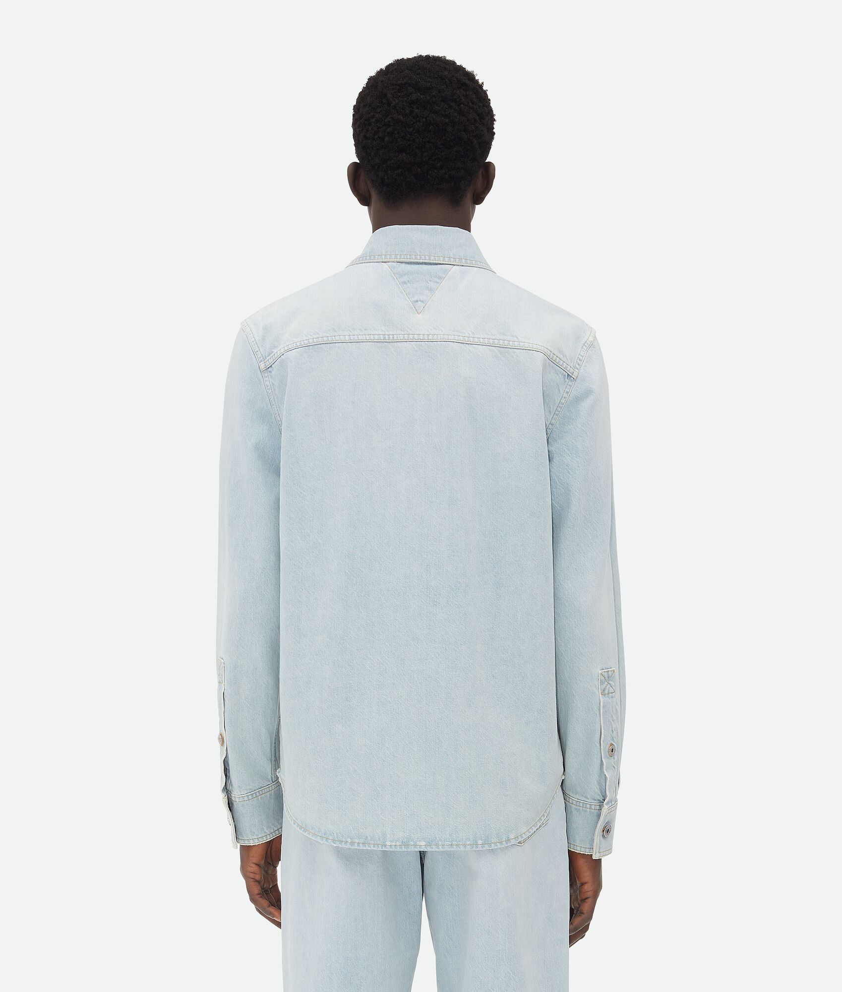 Men's Extra Bleached Denim Overshirt in Light blue | Bottega Veneta US