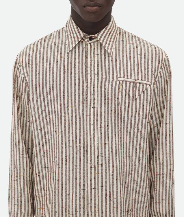Men's Knotted Viscose Silk Shirt in Talc/loam | Bottega Veneta US