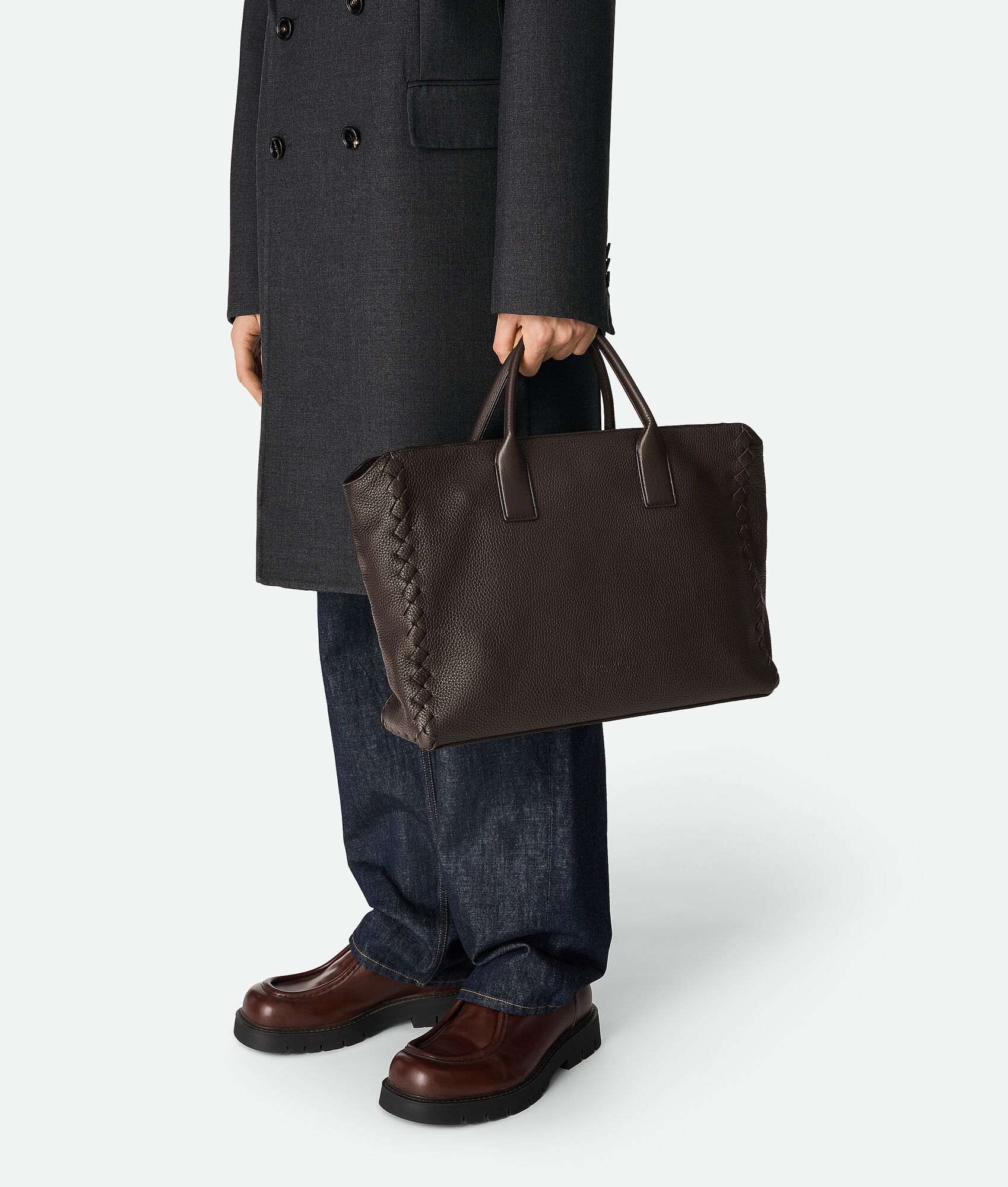 Men's Interview Briefcase in Fondant | Bottega Veneta US