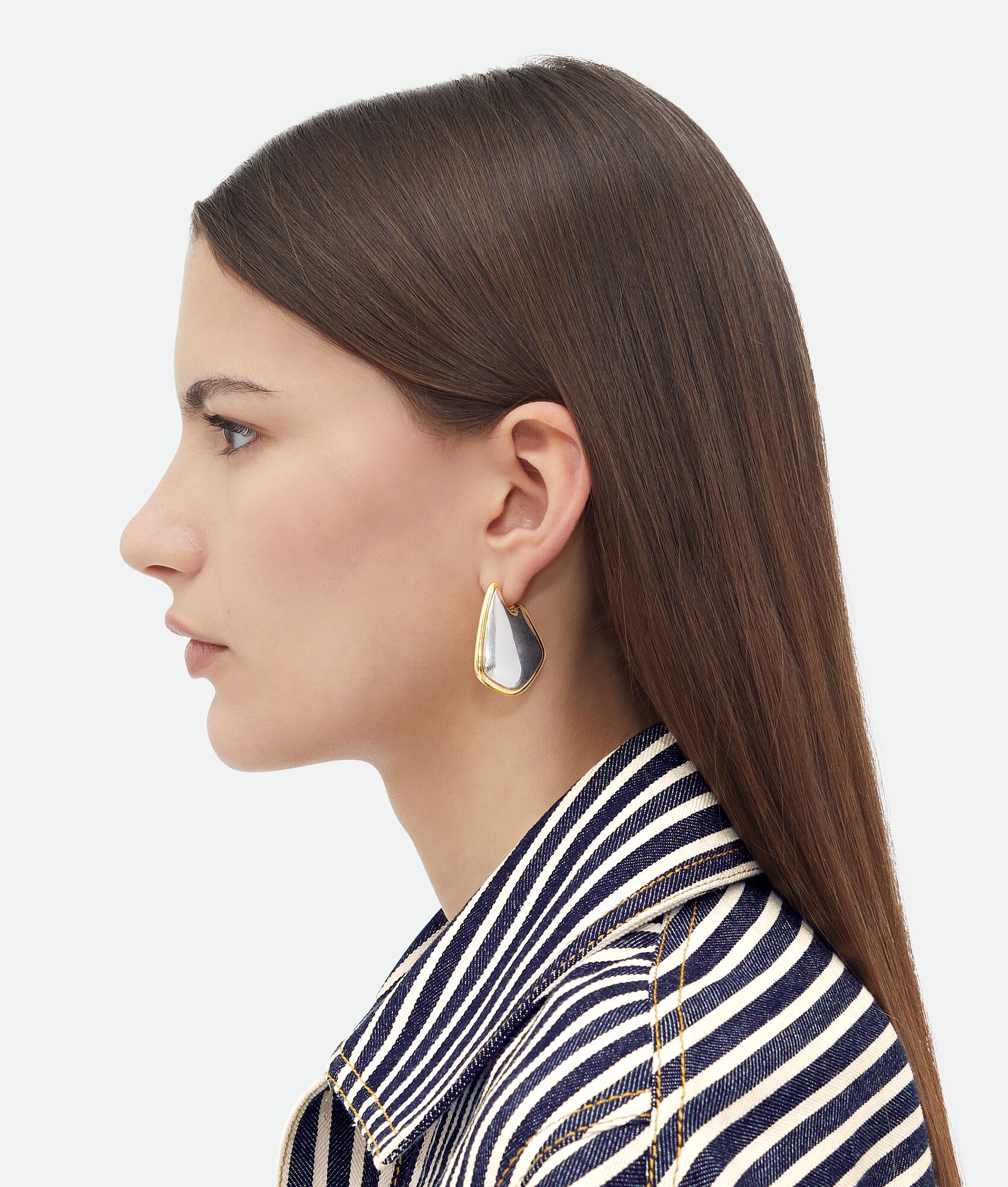 Women's Small Fin Earrings in Silver/yellow gold | Bottega Veneta US