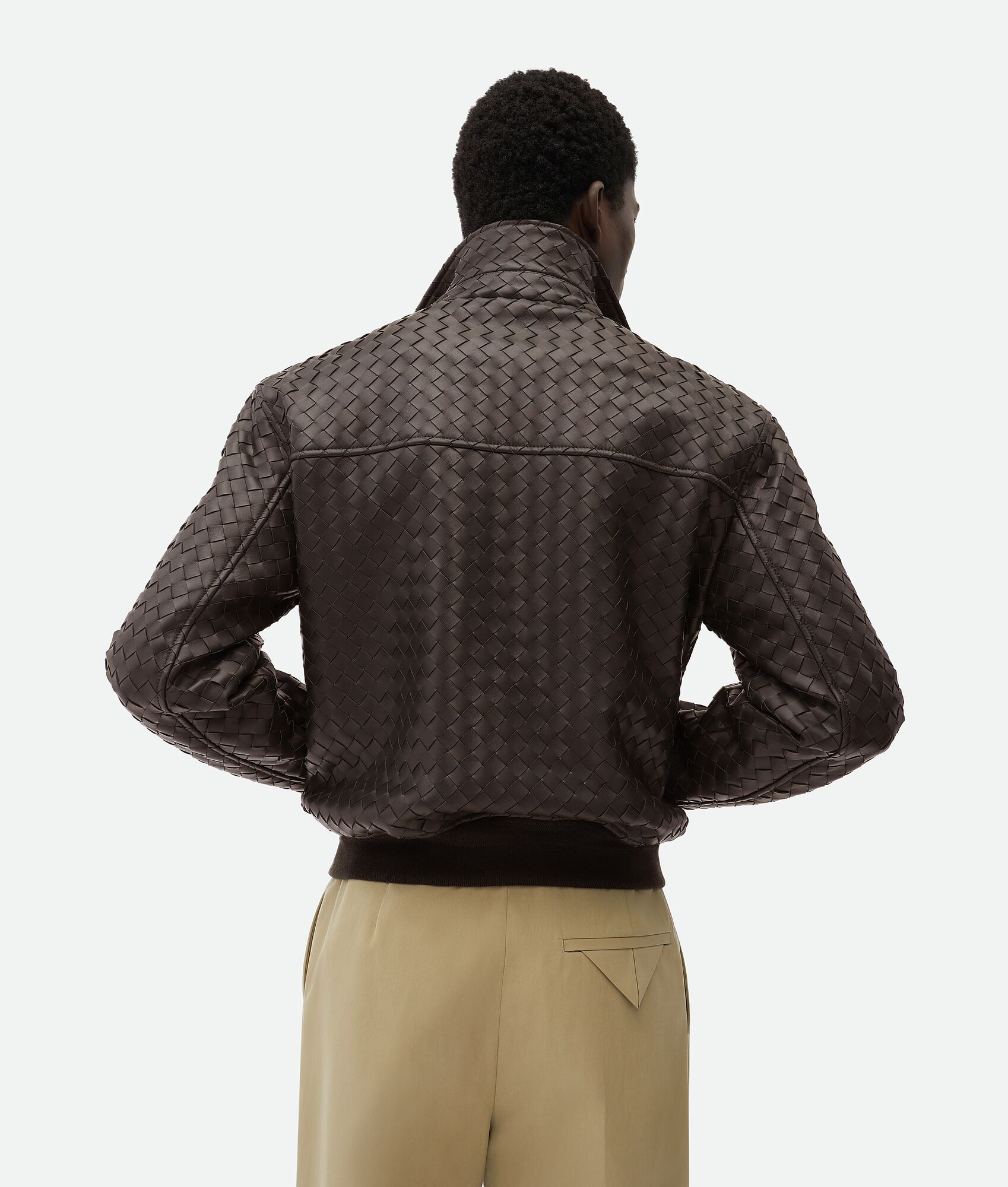 Intrecciato Leather Blouson in FONDANT | Bottega Veneta® US