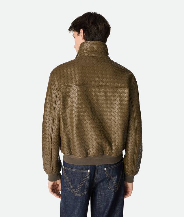 Men's Intrecciato Leather Blouson in Liana | Bottega Veneta US