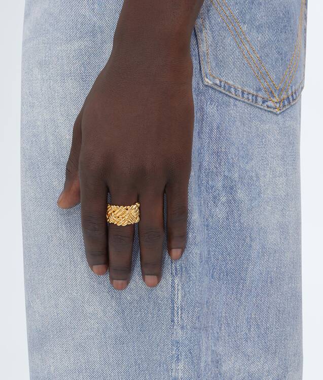 Bottega Veneta® Women's Intreccio 18k gold-finish sterling silver ring