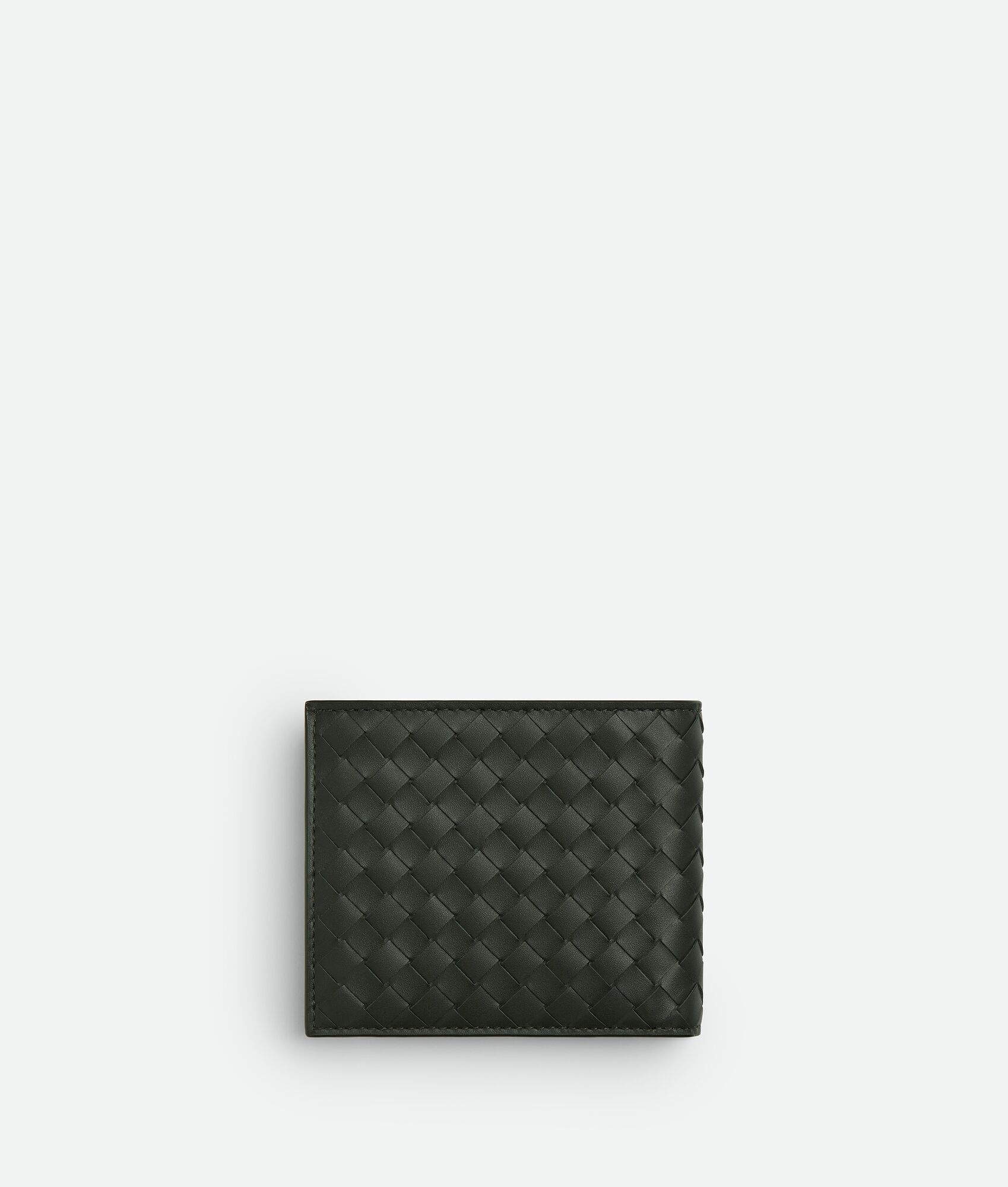 Men's Intrecciato Piccolo Bi-Fold Wallet With Coin Purse in Dark green ...