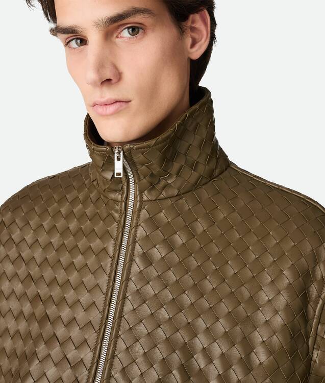Men's Intrecciato Leather Blouson in Liana | Bottega Veneta US