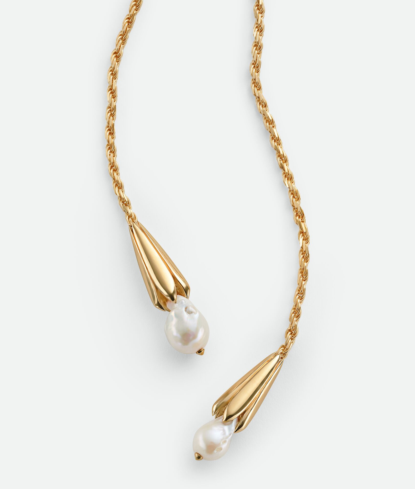 Women's Pearl Scarf Necklace in White | Bottega Veneta US