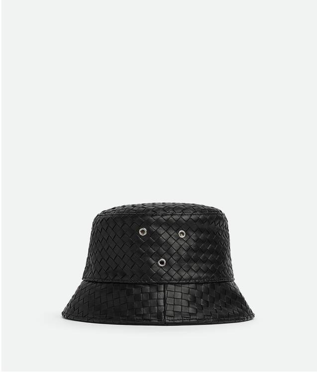 Bottega Veneta® Men's Intrecciato Leather Bucket Hat in Black. Shop ...
