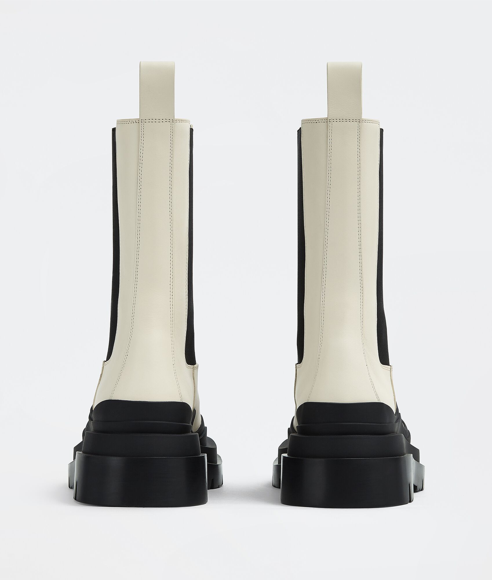 Bottega Veneta® Women's Tire Chelsea Boot in Sea Salt / Black. Shop ...