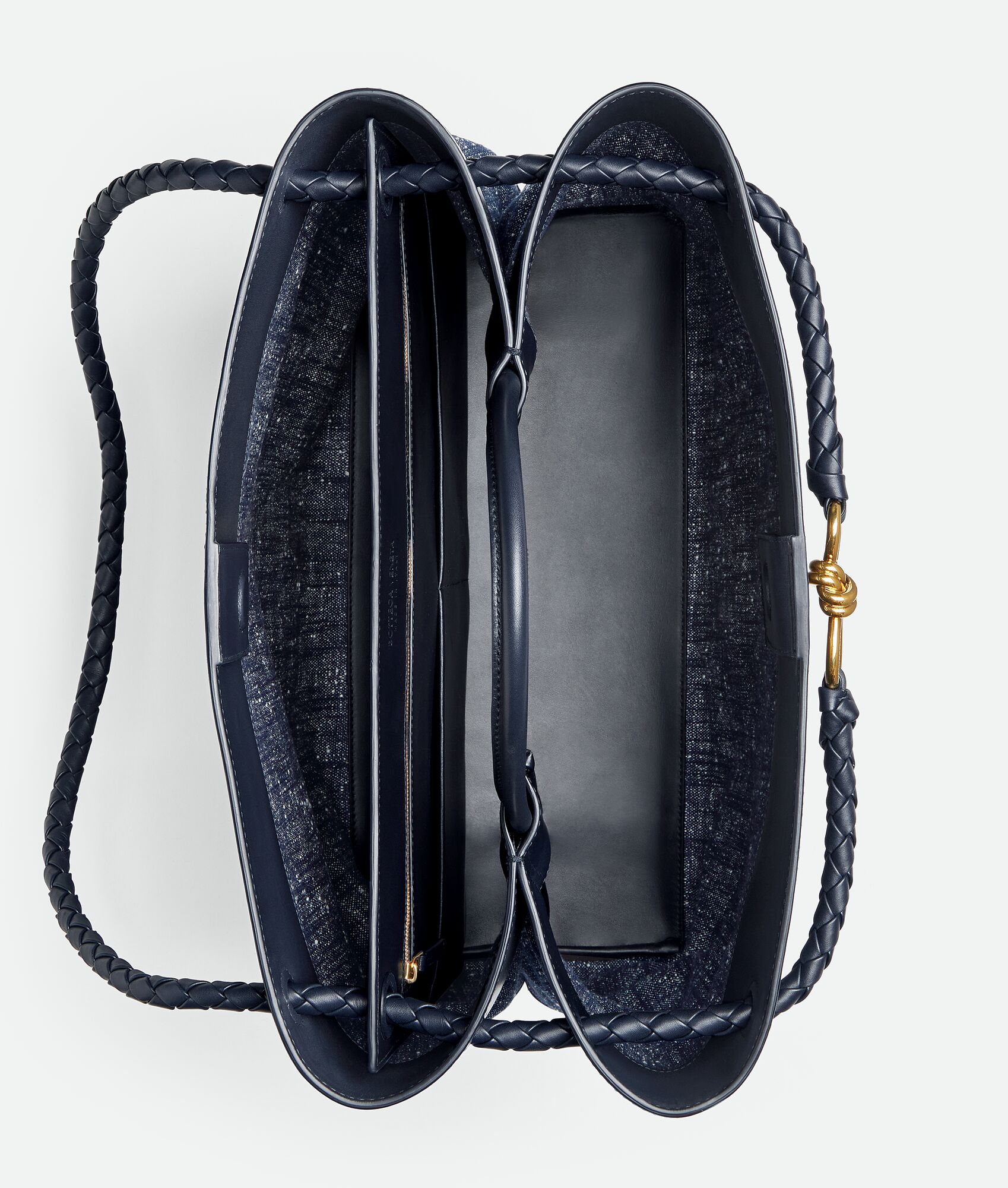 Women's Large Andiamo in Navy/white/space | Bottega Veneta MT