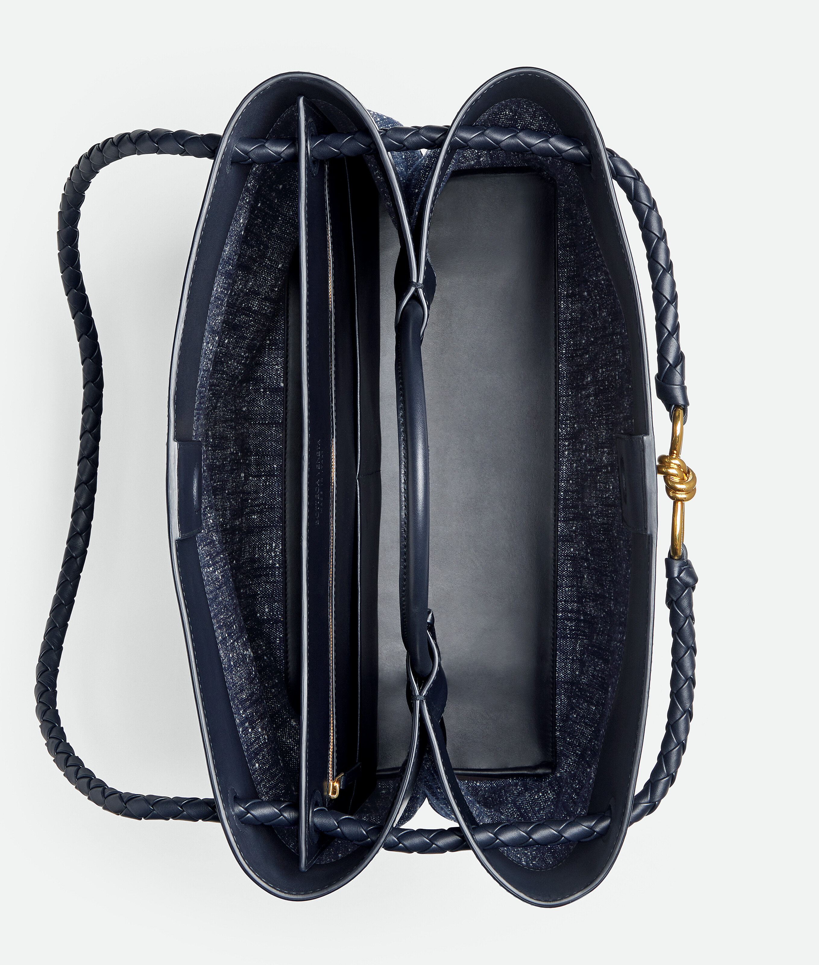 Bottega Veneta Large Andiamo Shoulder Bag In Navy/white/space | ModeSens